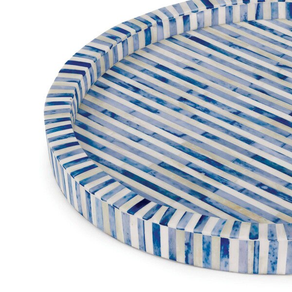 Bone & Indigo Tray Round | Regina Andrew Detroit