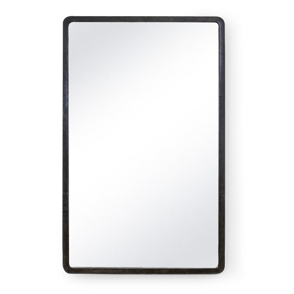 Knox Leather Rectangle Mirror (Black) | Regina Andrew Detroit