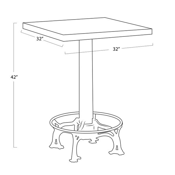 Zinc Cafe Table with Plain Top | Regina Andrew Detroit