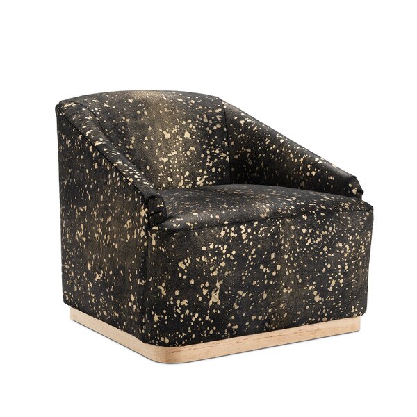 Alfie Swivel Chair (Hair on Hide) Black | Regina Andrew Detroit