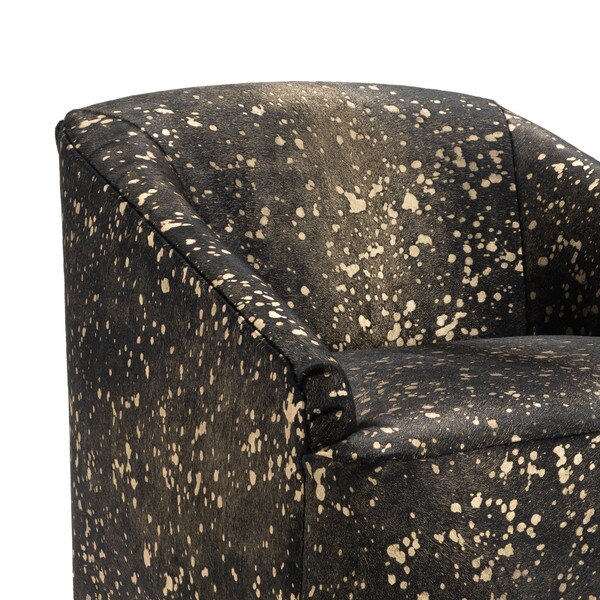 Alfie Swivel Chair (Hair on Hide) Black | Regina Andrew Detroit